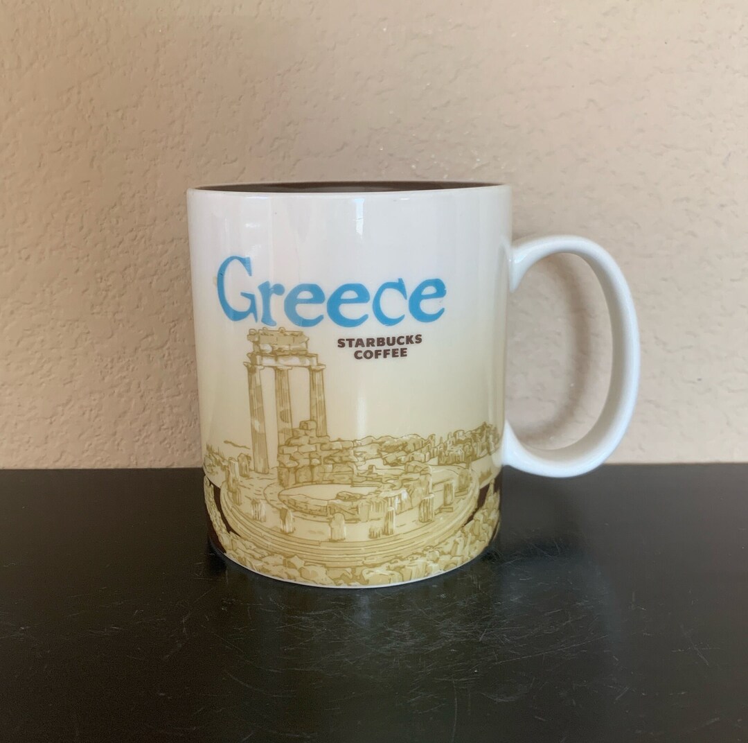 STARBUCKS global Icon Collection Series GREECE Coffee Mug / Tea Cup 16 ...