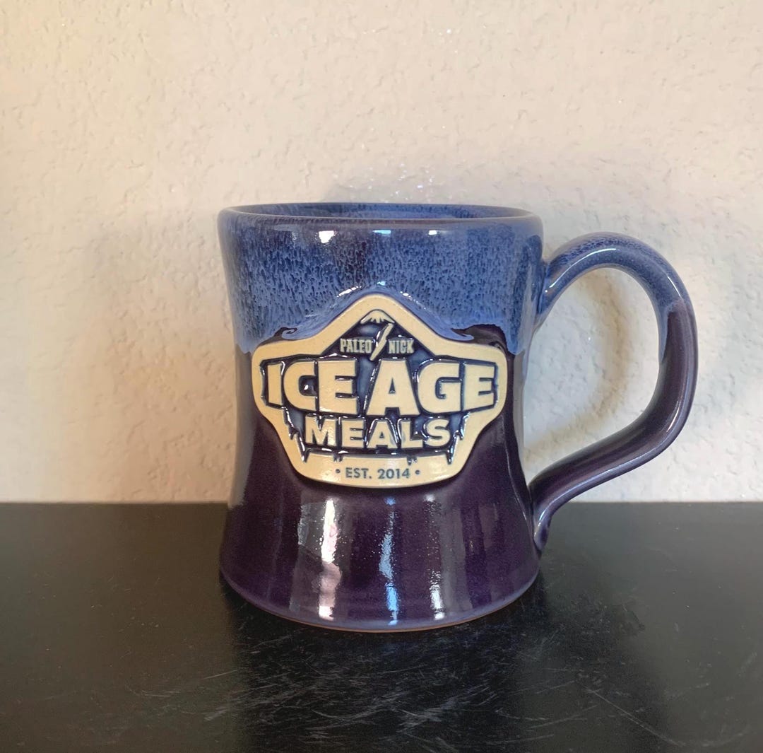 Deneen Pottery Handthrown Paleo Nick ICE AGE MEALS Est. 2014 Coffee Mug ...