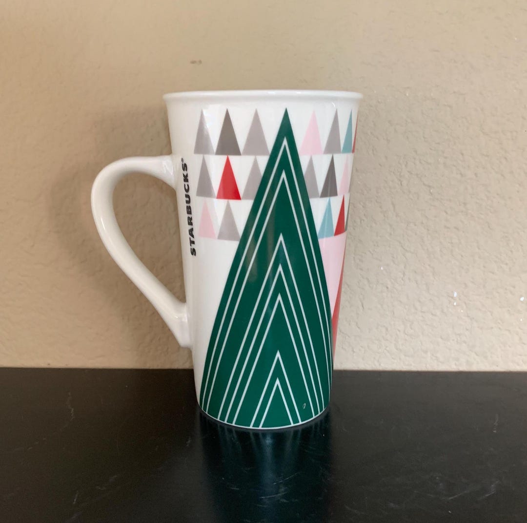 STARBUCKS HOLIDAY TALL Triangular Trees Coffee Mug / Tea Cup 16 Oz ...