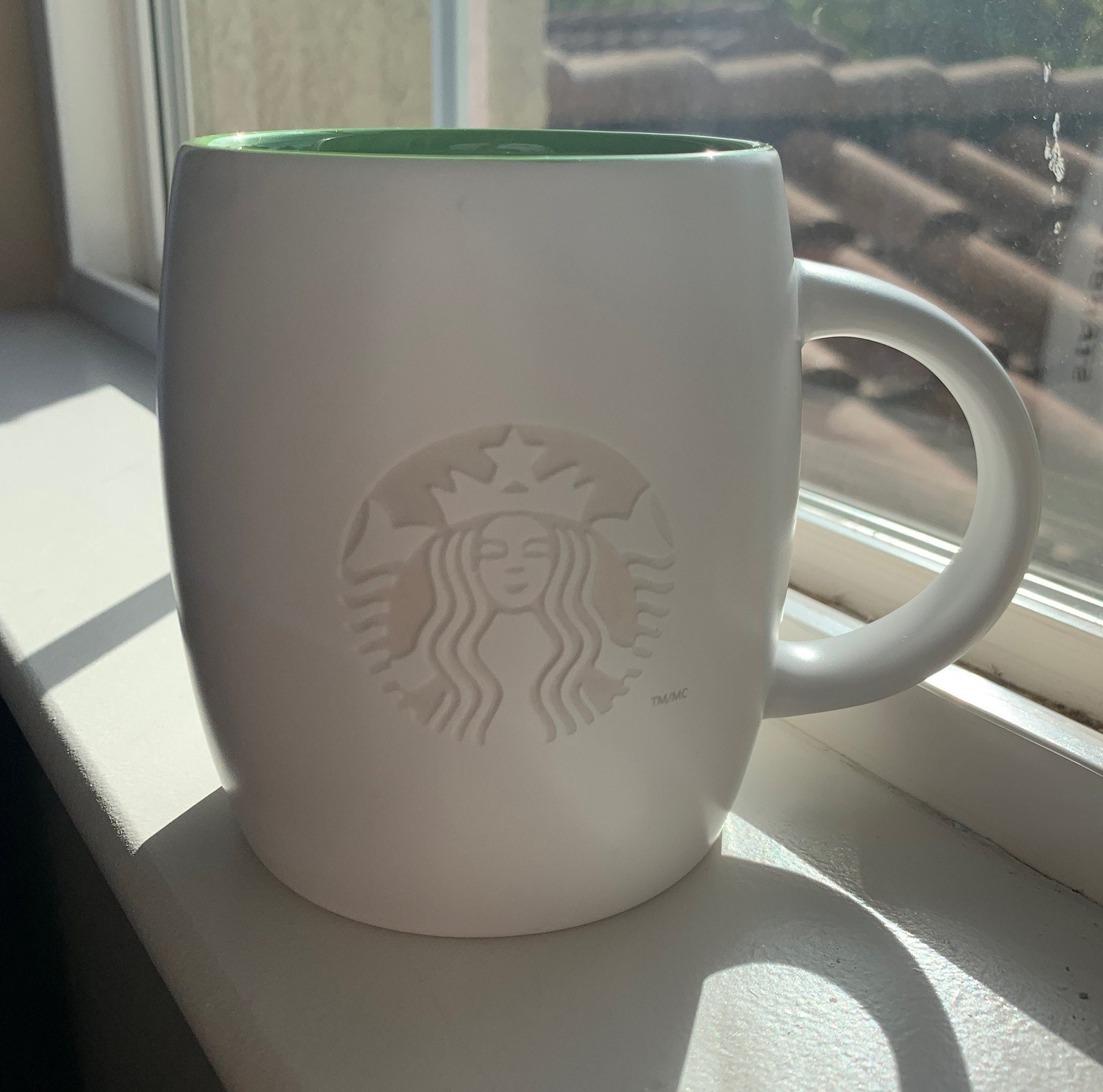 STARBUCKS Classic White Green Mermaid Logo Coffee Mug / Tea - Etsy