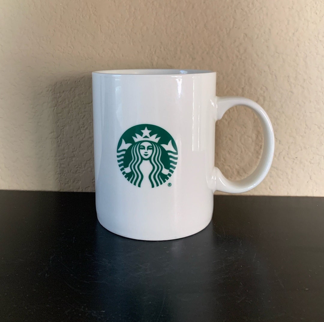 STARBUCKS White With Mermaid Log Coffee Mug / Tea Cup 12 Oz. - Preowned ...