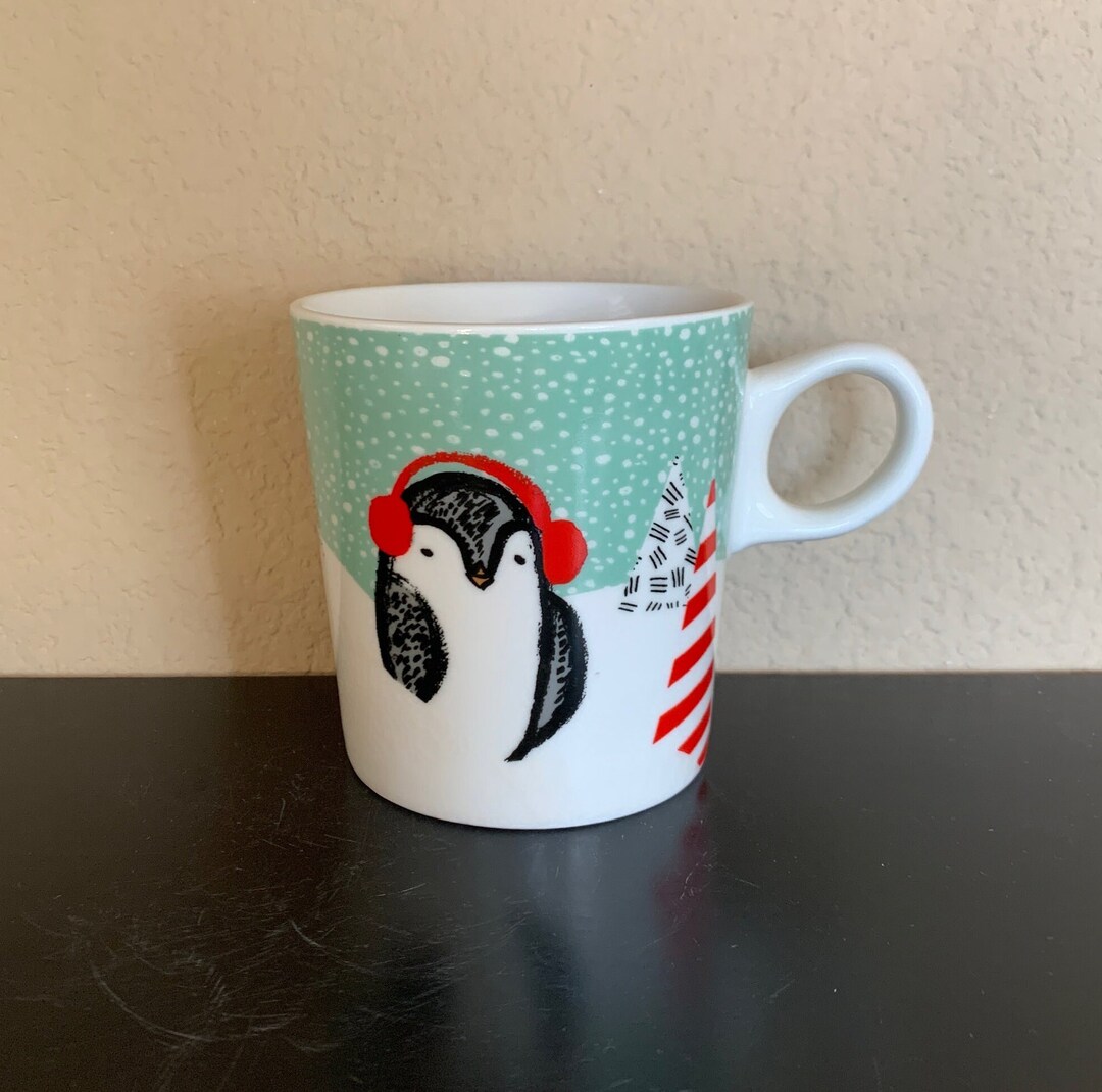 STARBUCKS Festive HOLIDAY Penguin Coffee Mug / Tea Cup 10 Oz ...