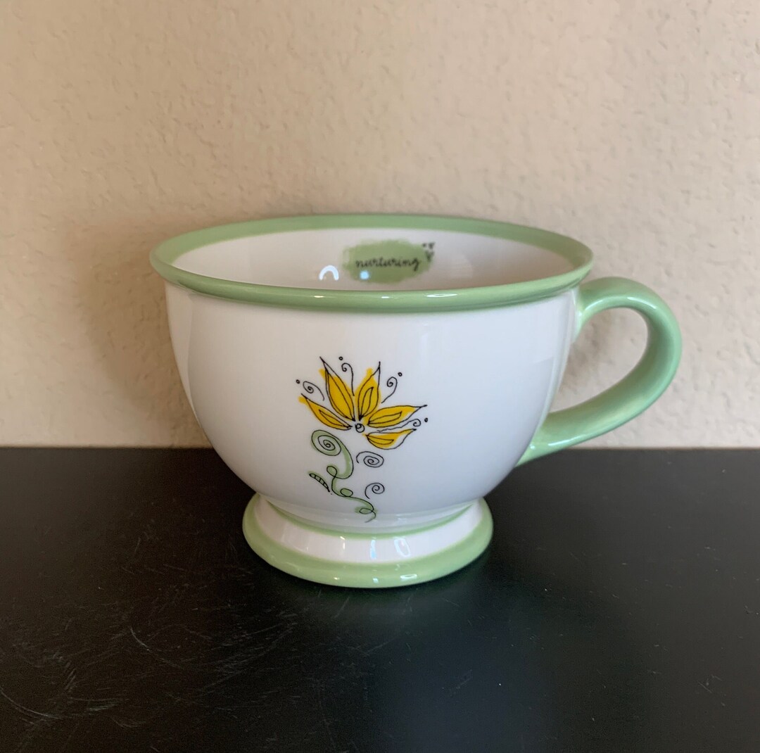 STARBUCKS NURTURING Green Spring Floral Coffee Mug / Tea Cup 10 Oz ...