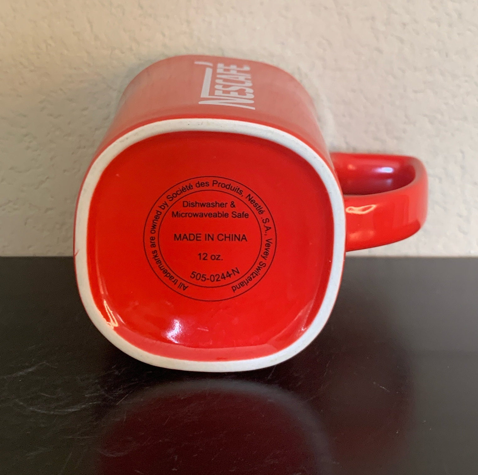 NESCAFE RED ICONIC Classic Ceramic Square Coffee Mug / Tea Cup 12 Oz ...
