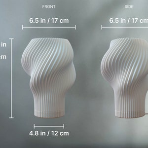 FLOURISH LAMP | STL 3MF 3D Printing Files, Small Wavy Table Lamp ...