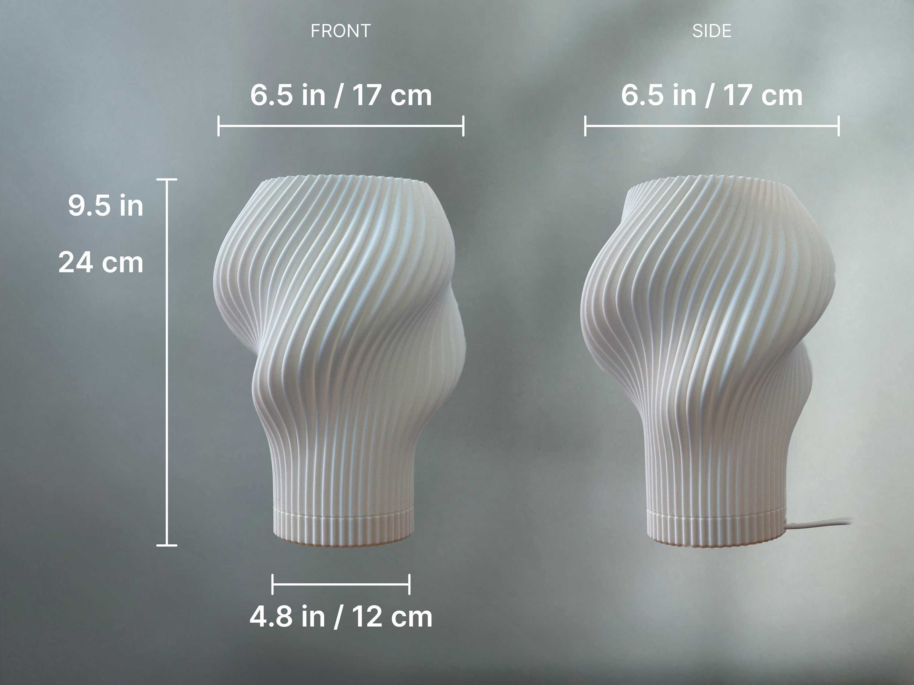 Flourish Lamp: Wavy Table Lamp 3D Printer Files (STL + 3MF) - Etsy