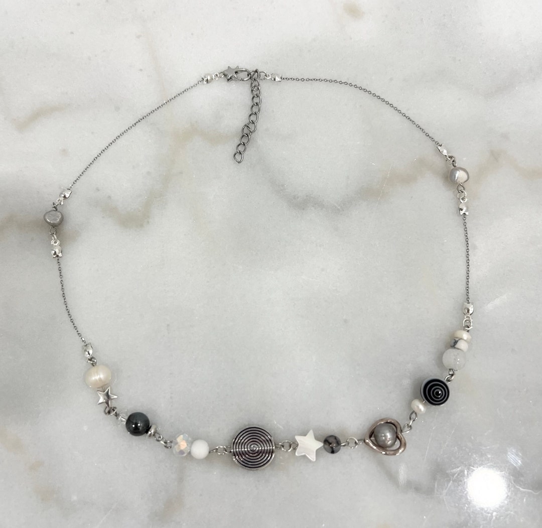 Handcrafted Unique Elegant Y2k Grunge Acubi Silver Delicate Coquette ...