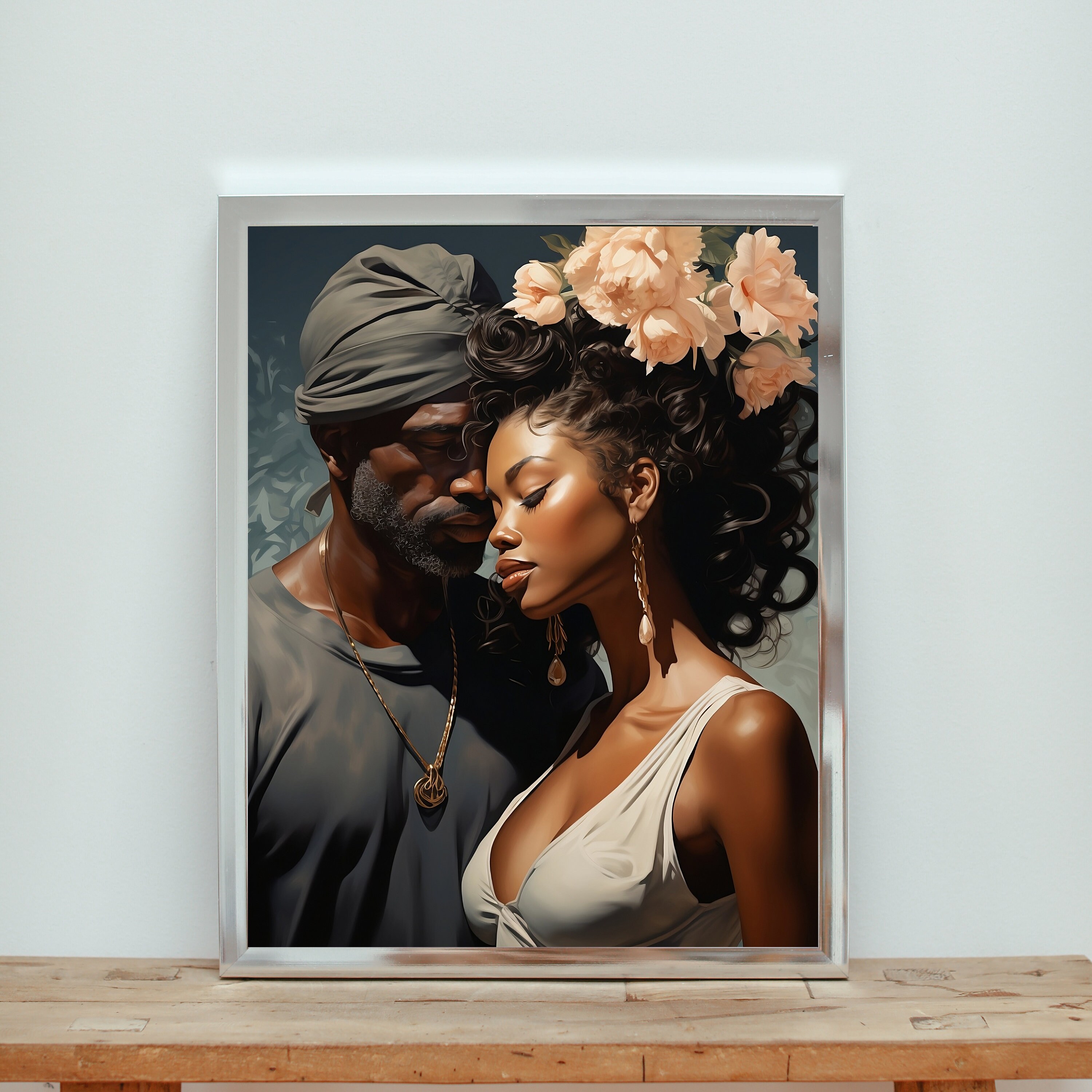 Young Love (unframed) Black Art Print Black Love Art Black Art Poster ...