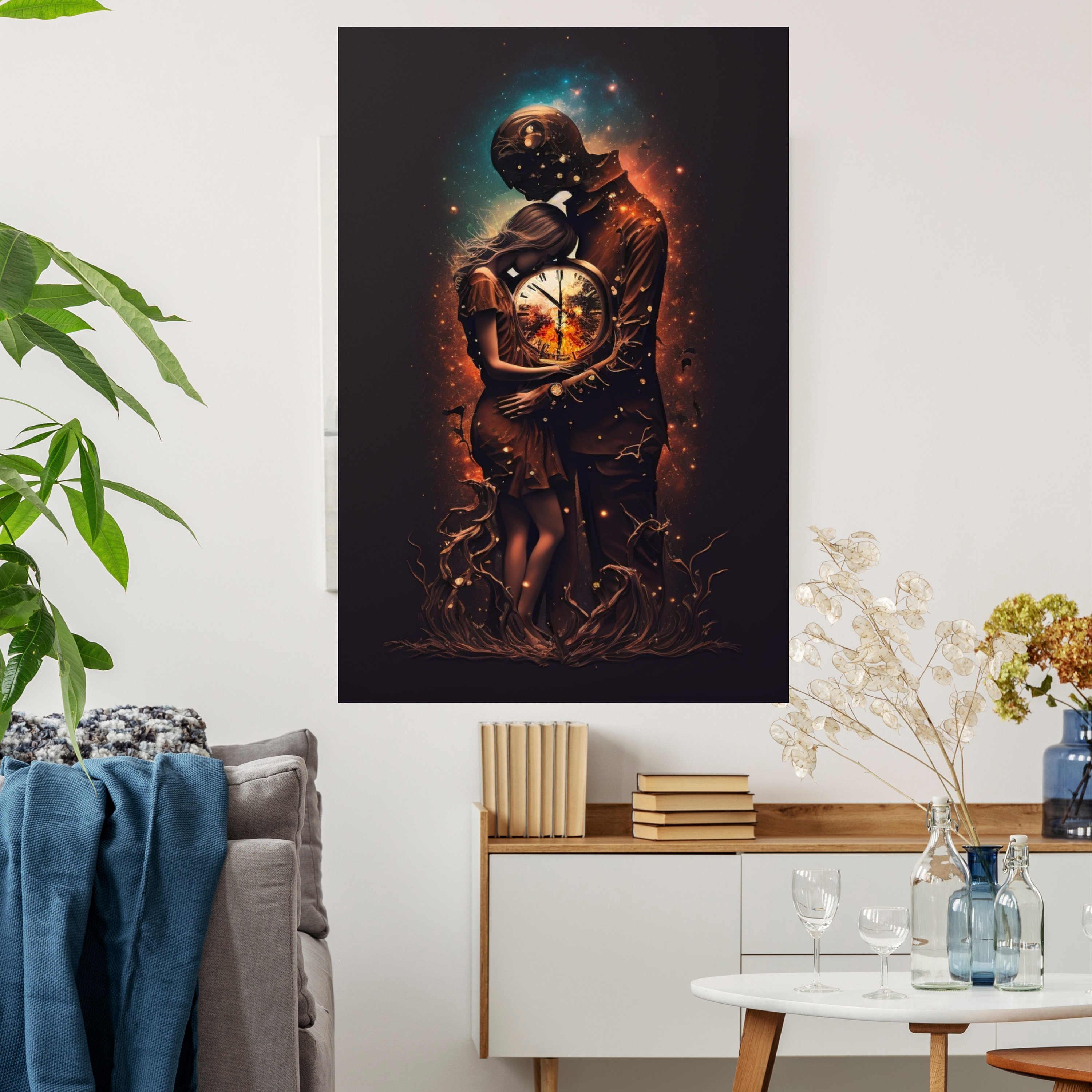 Only Us - Unframed Surreal Black Art Print Black Love Art Black Art ...