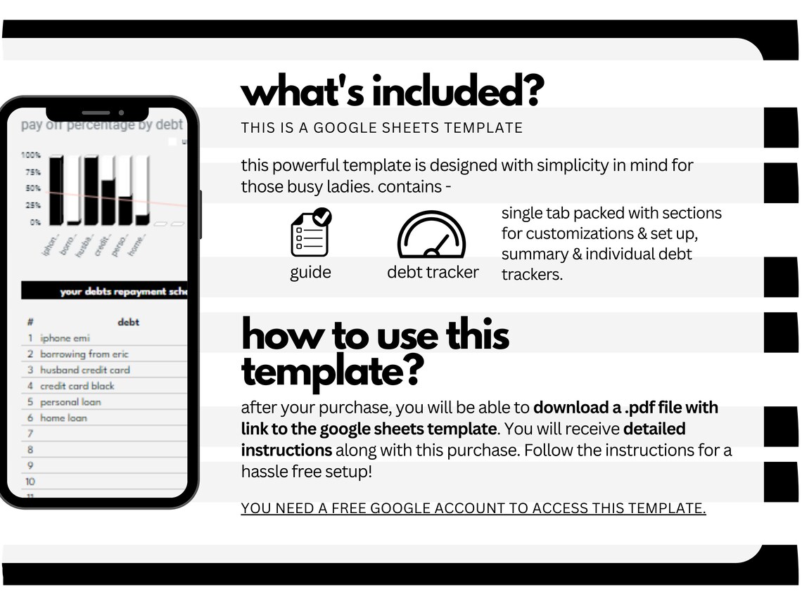 Debt Payoff Tracker, Snowball Template Spreadsheet, Digital Snowball ...