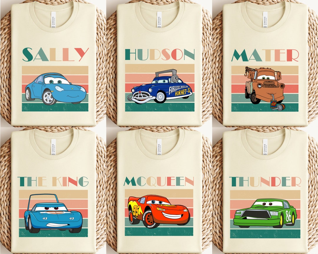 Retro Disney Cars Characters Shirt, Lightning Mcqueen and Sally Shirts ...