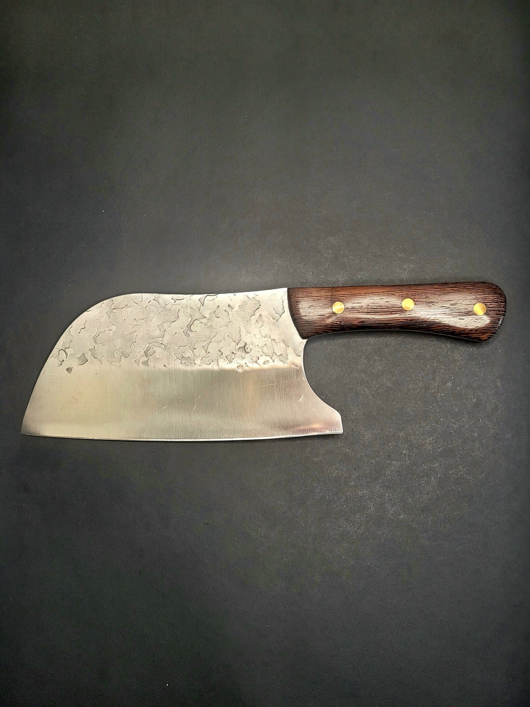 Engravable Kitchen Butcher Knife Beautiful High-carbon Steel Wood ...