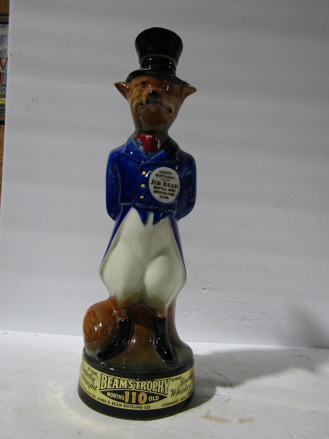 Jim Beam 1967 Blue Huntsman Fox Decanter - Etsy