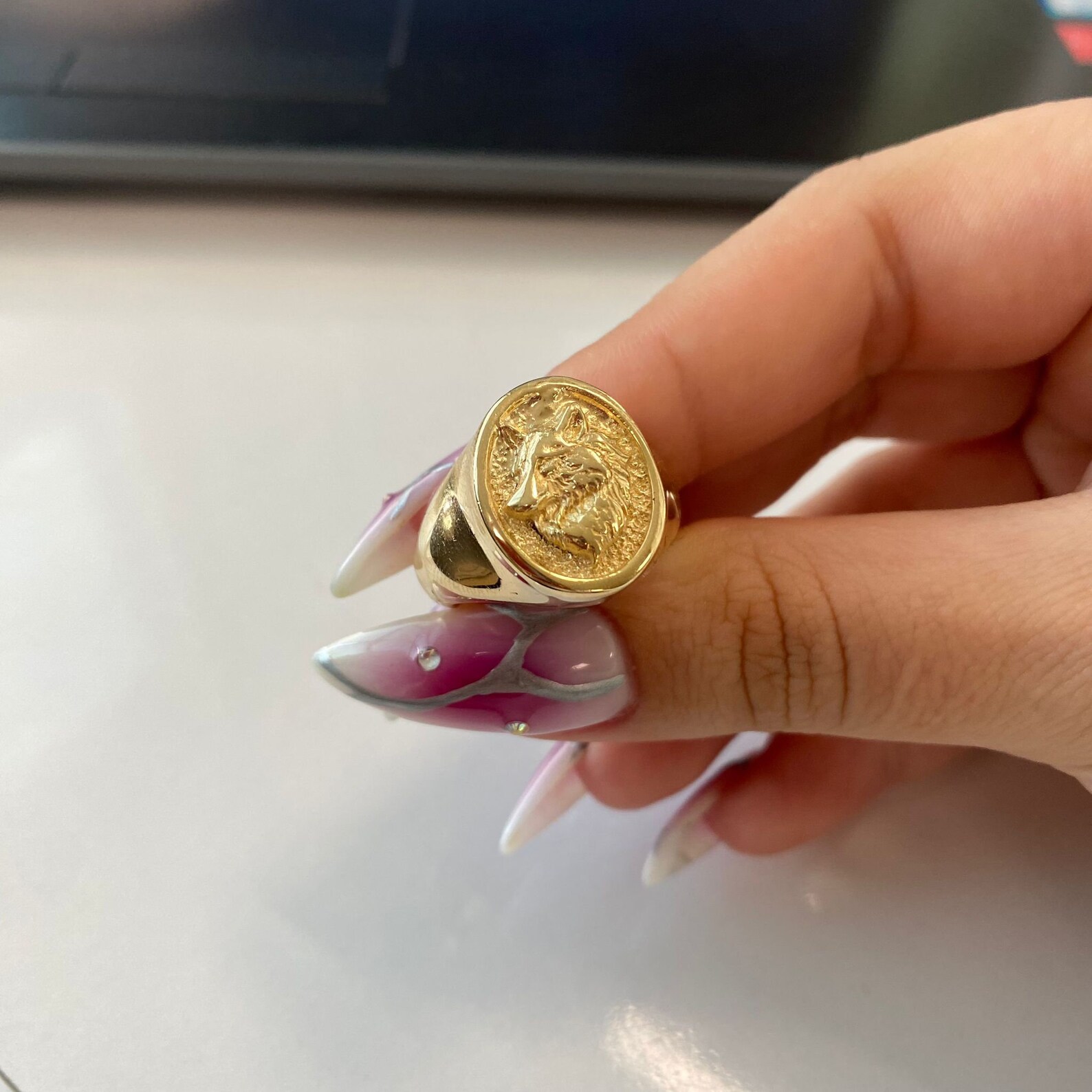 10k Gold Wolf Wedding Ring, Handmade Wolf Ring, Statement Ring, Pinky ...