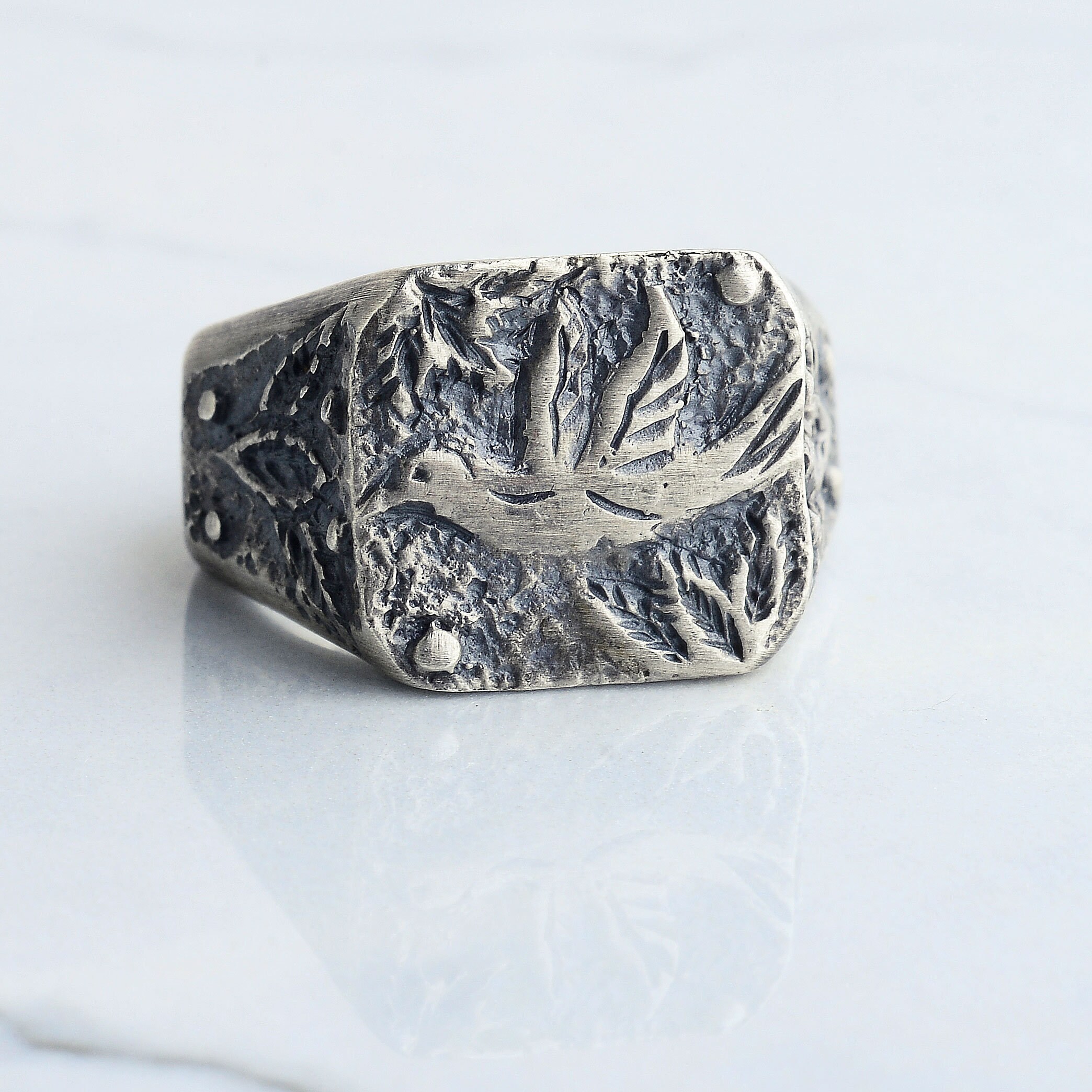 925k Silver Patterned Dove Relief Men Ring Stackable Pigeon - Etsy