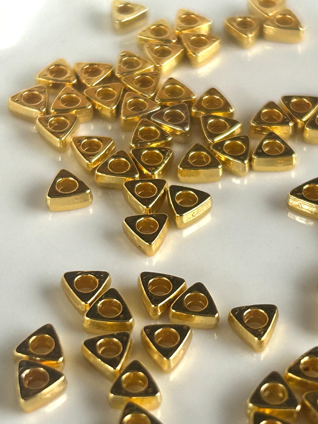 4mm Triangle Gold Spacer Beads,spacer Beads for Jewelry Making, 10pc - Etsy