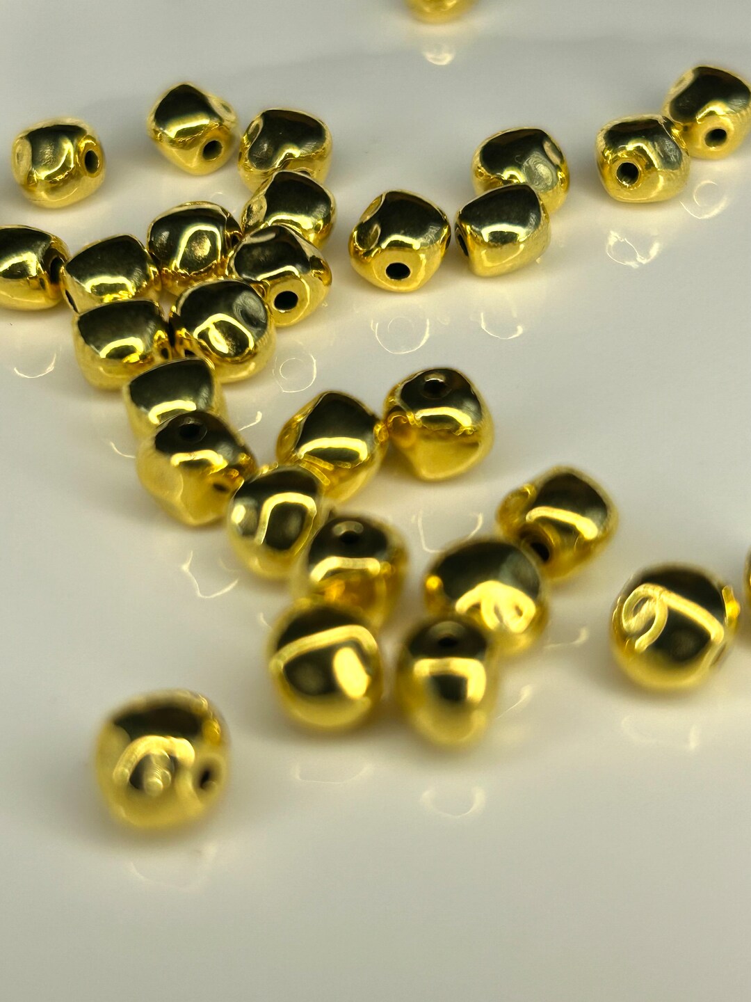 Gold Square Spacers, Cube Spacers, 5 Mm, 10pc - Etsy