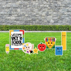 Welcome Back to School Yard Decorations | 8 Pack With Stakes - Etsy
