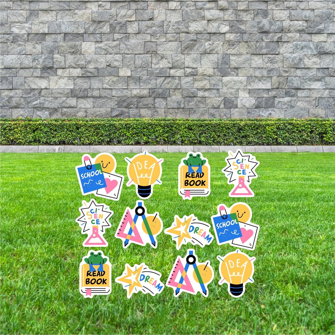 School Subject Yard Decorations 12 Pack With Stakes - Etsy