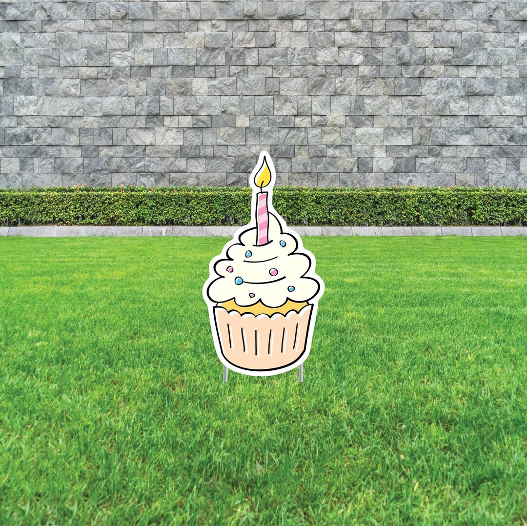 Make a Wish Cupcake Yard Sign | Includes Stakes - Etsy