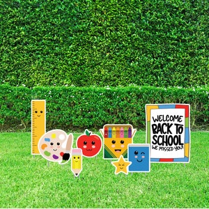 Welcome Back to School Yard Decorations | 8 Pack With Stakes - Etsy