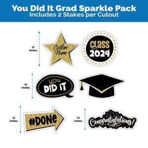 You Did It Grad Sparkle Pack | Graduation Decorations | 6 Pack With ...