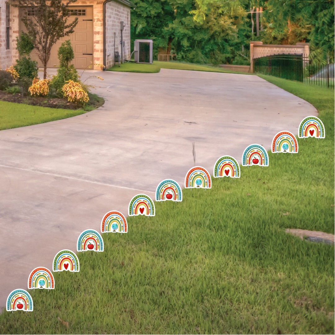 School Rainbows Yard Decorations | 12 Pack With Stakes - Etsy