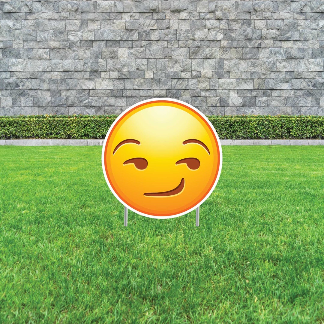 Smirk Emoji Yard Sign | Includes Stakes - Etsy