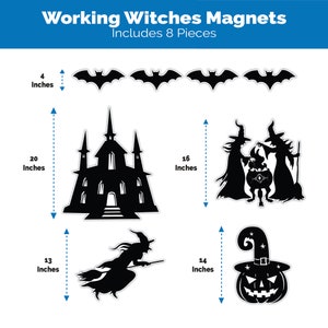 8 Piece Working Witches Halloween Magnets Halloween Decorations - Etsy