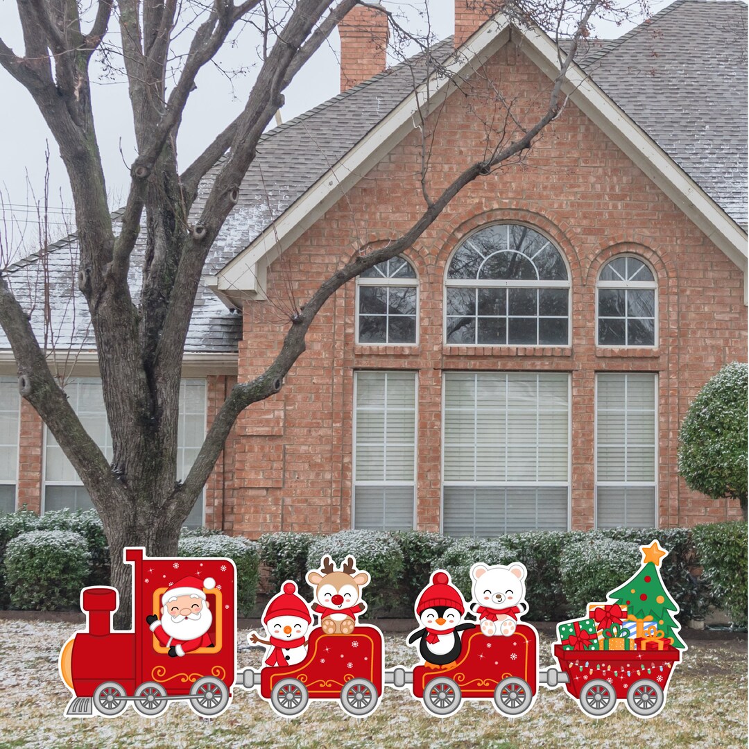 Santa Express and Friends Yard Decorations | 4 Pack With Stakes - Etsy