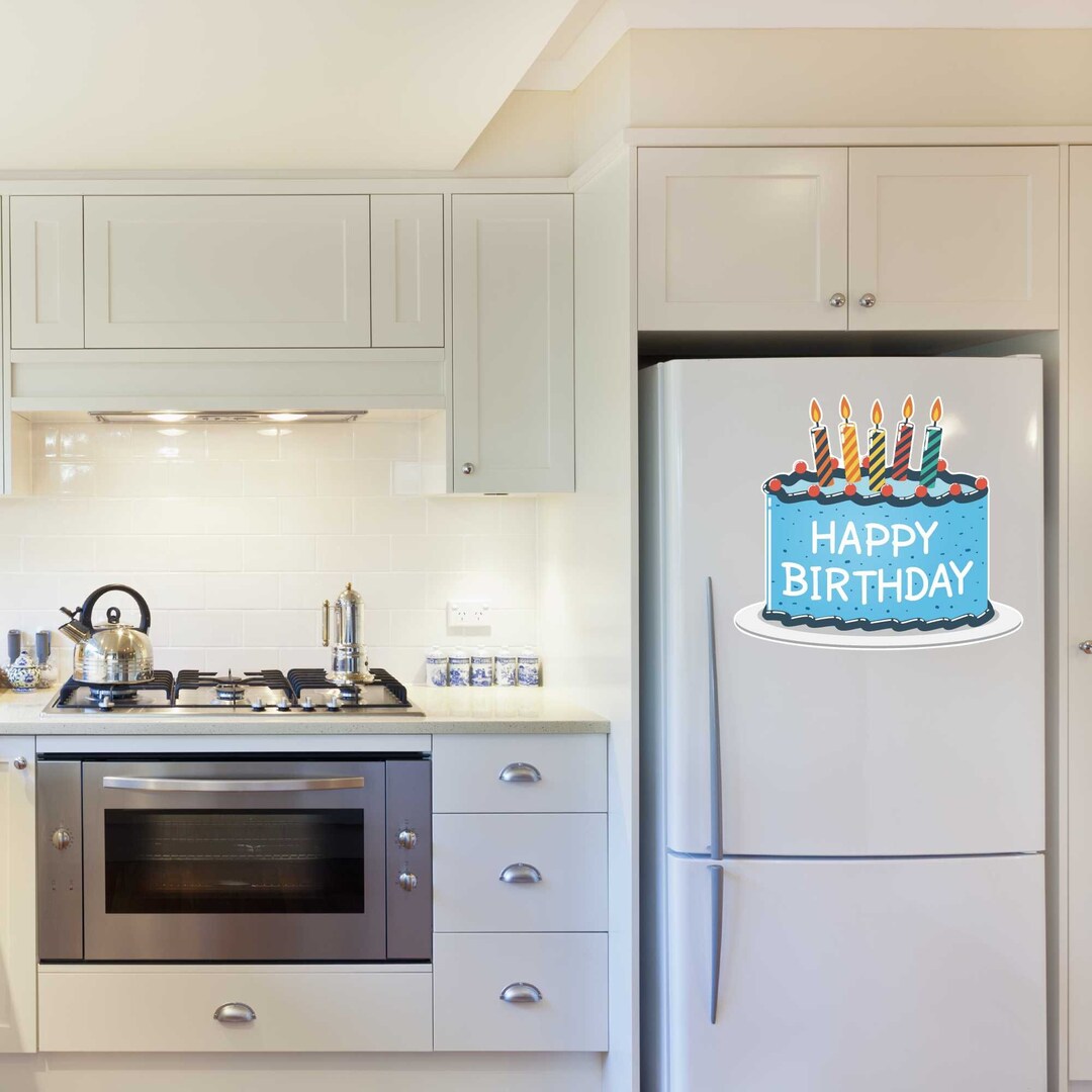 Happy Birthday Cake Magnet Birthday Decorations Birthday Magnets - Etsy