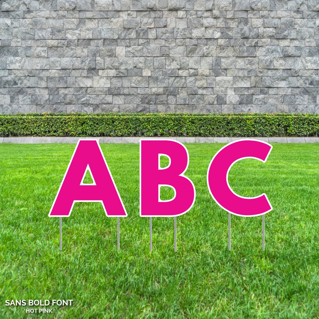 23.5" Tall Customizable Lawn Letters With Stakes | Sans Bold Font - Etsy