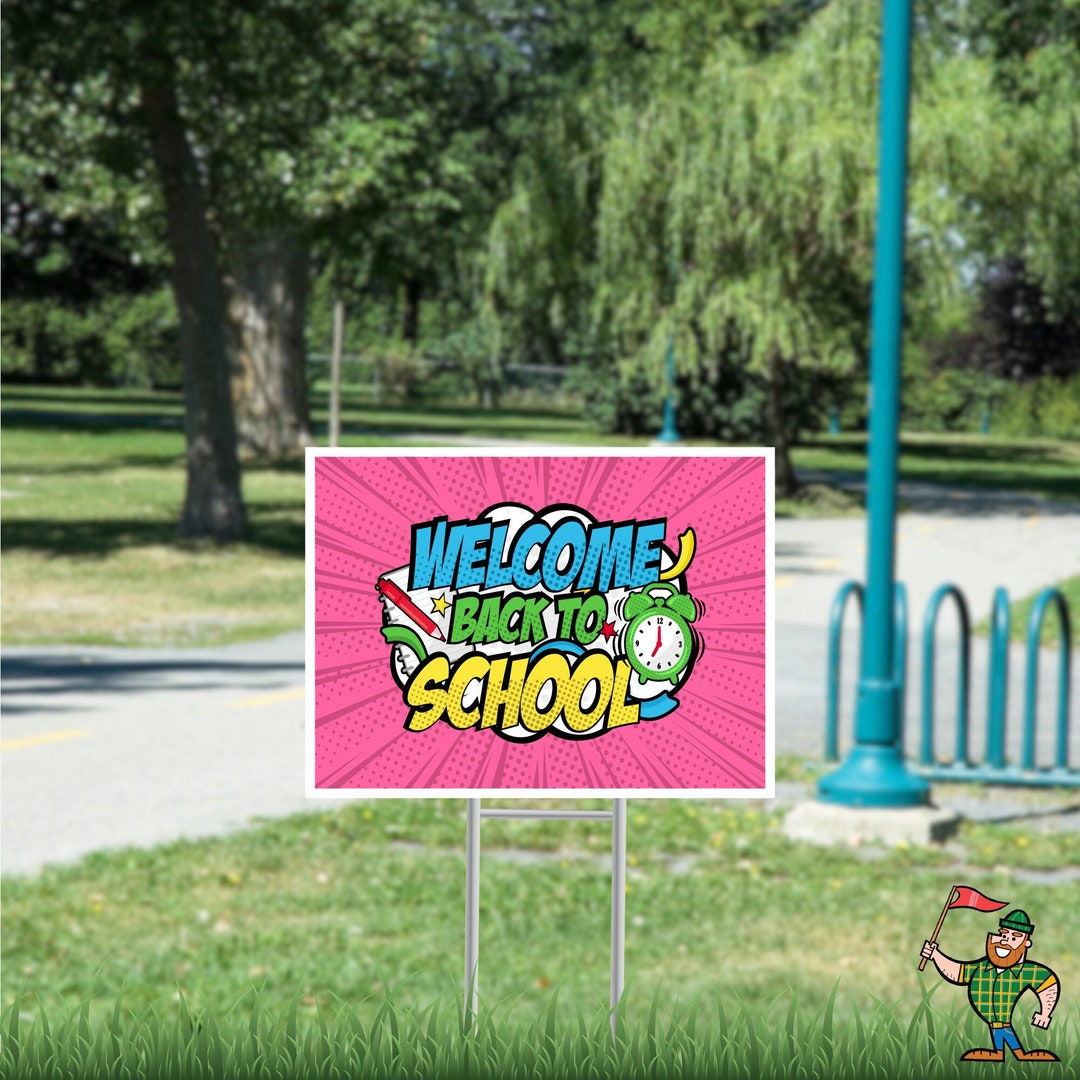 Welcome Back to School Pop Yard Sign | 24"x18" With Stake - Etsy