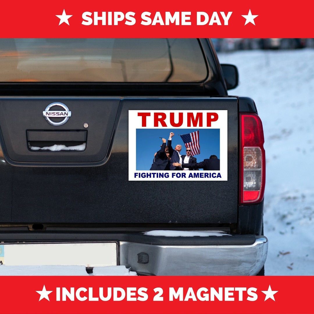 2 Piece Trump Fighting for America Magnet Donald Trump Campaign Magnets ...
