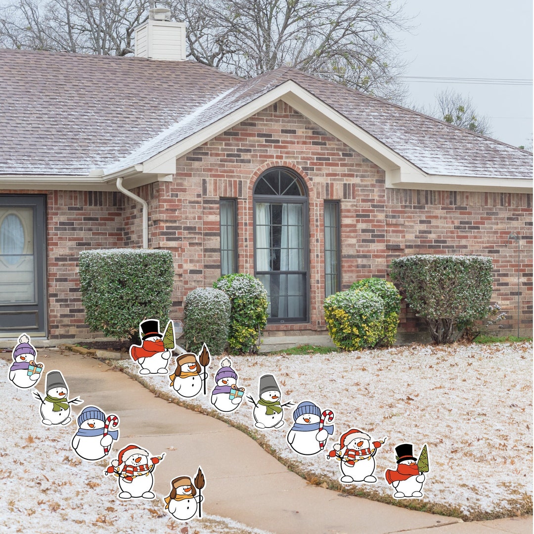 Snowman Yard Decorations | 12 Pack With Stakes - Etsy