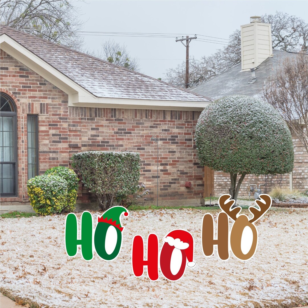 Merry Ho Ho Ho Yard Decorations | 3 Pack With Stakes - Etsy