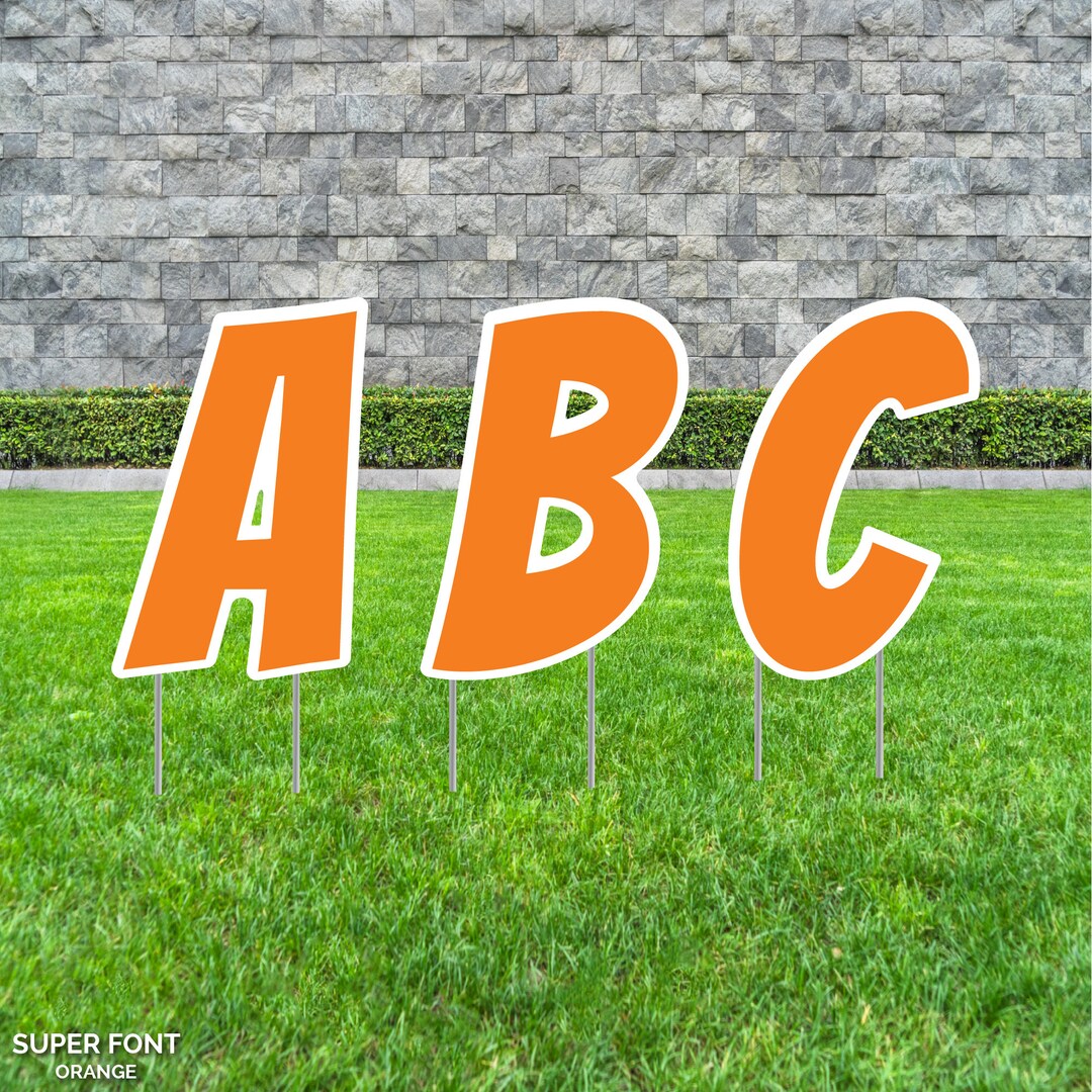23.5" Tall Customizable Lawn Letters With Stakes | Super Font - Etsy