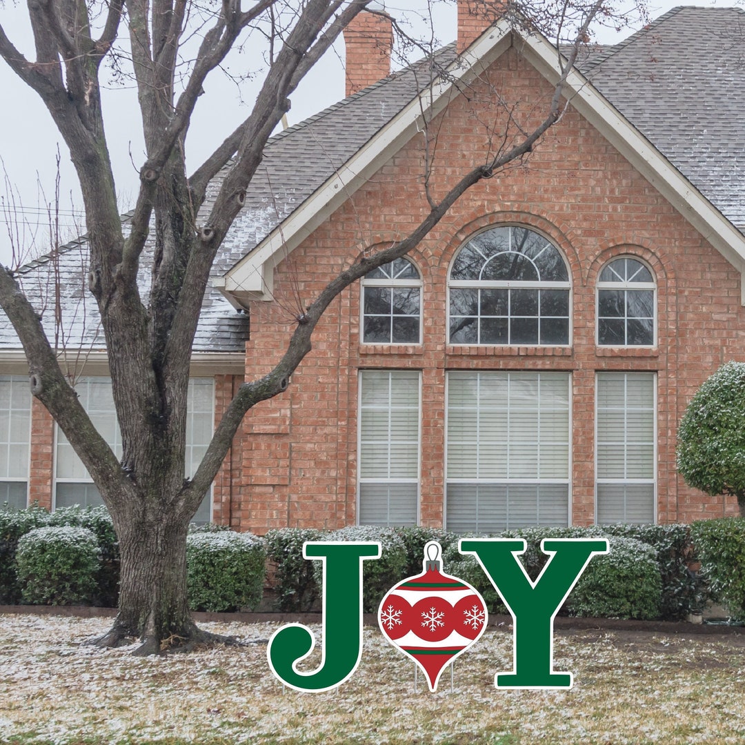 Joy Christmas Yard Decorations 3 Pack With Stakes - Etsy