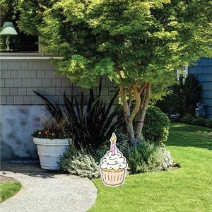 Make a Wish Cupcake Yard Sign | Includes Stakes - Etsy