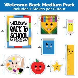 Welcome Back to School Yard Decorations | 8 Pack With Stakes - Etsy