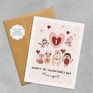 Happy 1st Valentine's Day Card | Personalized Valentines Day Gift for ...