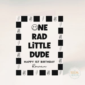 1st Birthday Card | Personalized First Birthday One Rad Dude Birthday ...