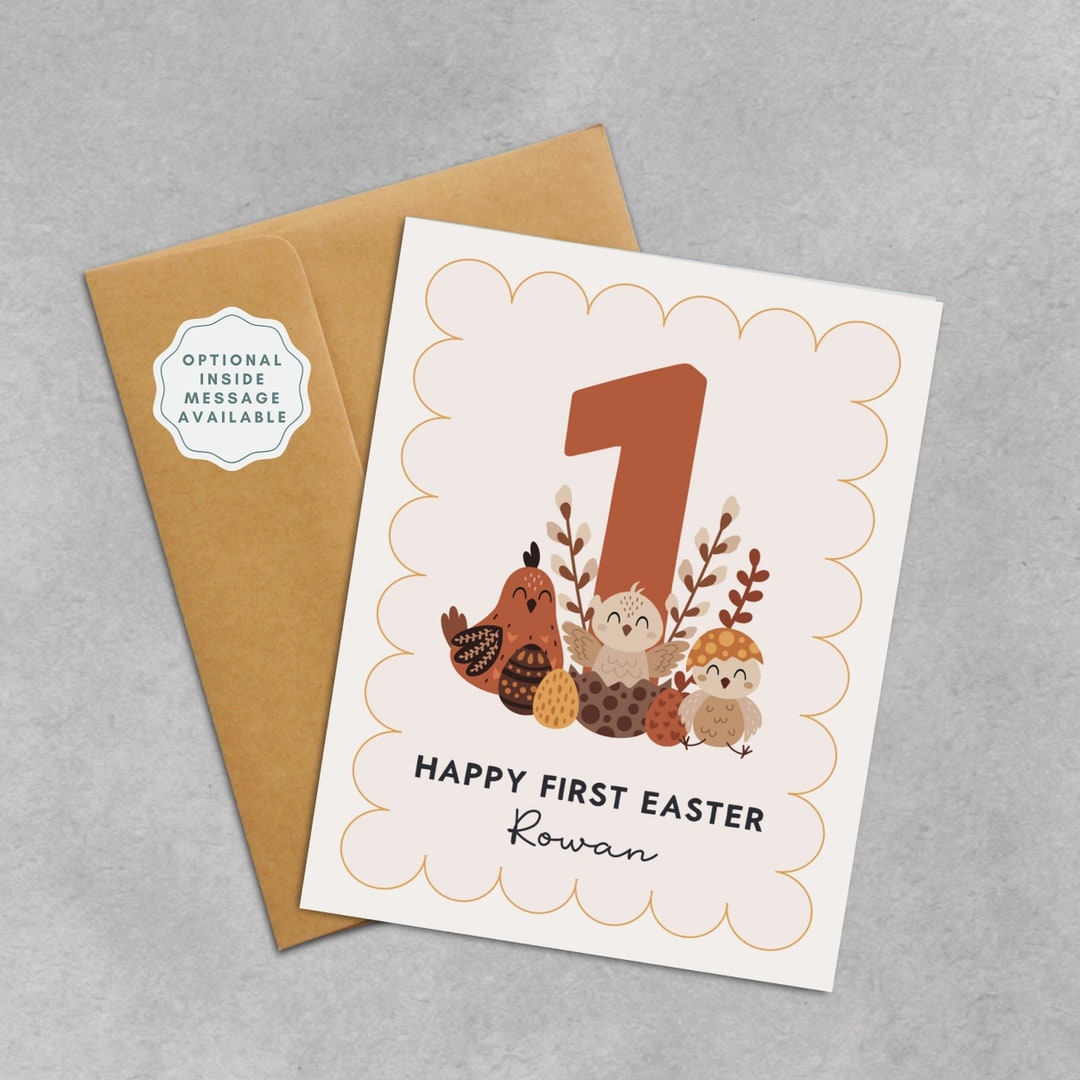 Happy First Easter Card | Personalized Easter Basket Gift for Boy or ...