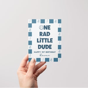 1st Birthday Card | Personalized First Birthday One Rad Dude Birthday ...
