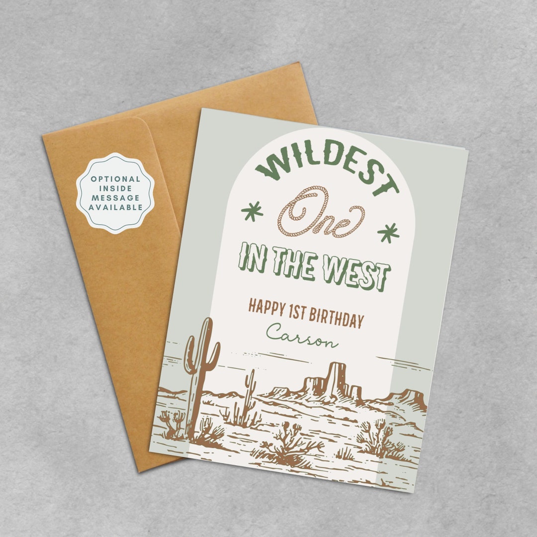 1st Birthday Card | Wildest One in the West | Personalized One Year Old ...