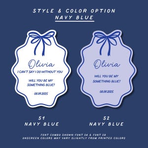 Printed Something Blue Proposal Card | Bridal Party Personalized Name ...