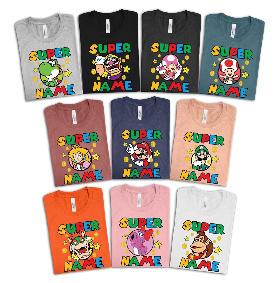 Custom Mario Shirt, Super Mario T-shirt, Mario Characters Shirt ...