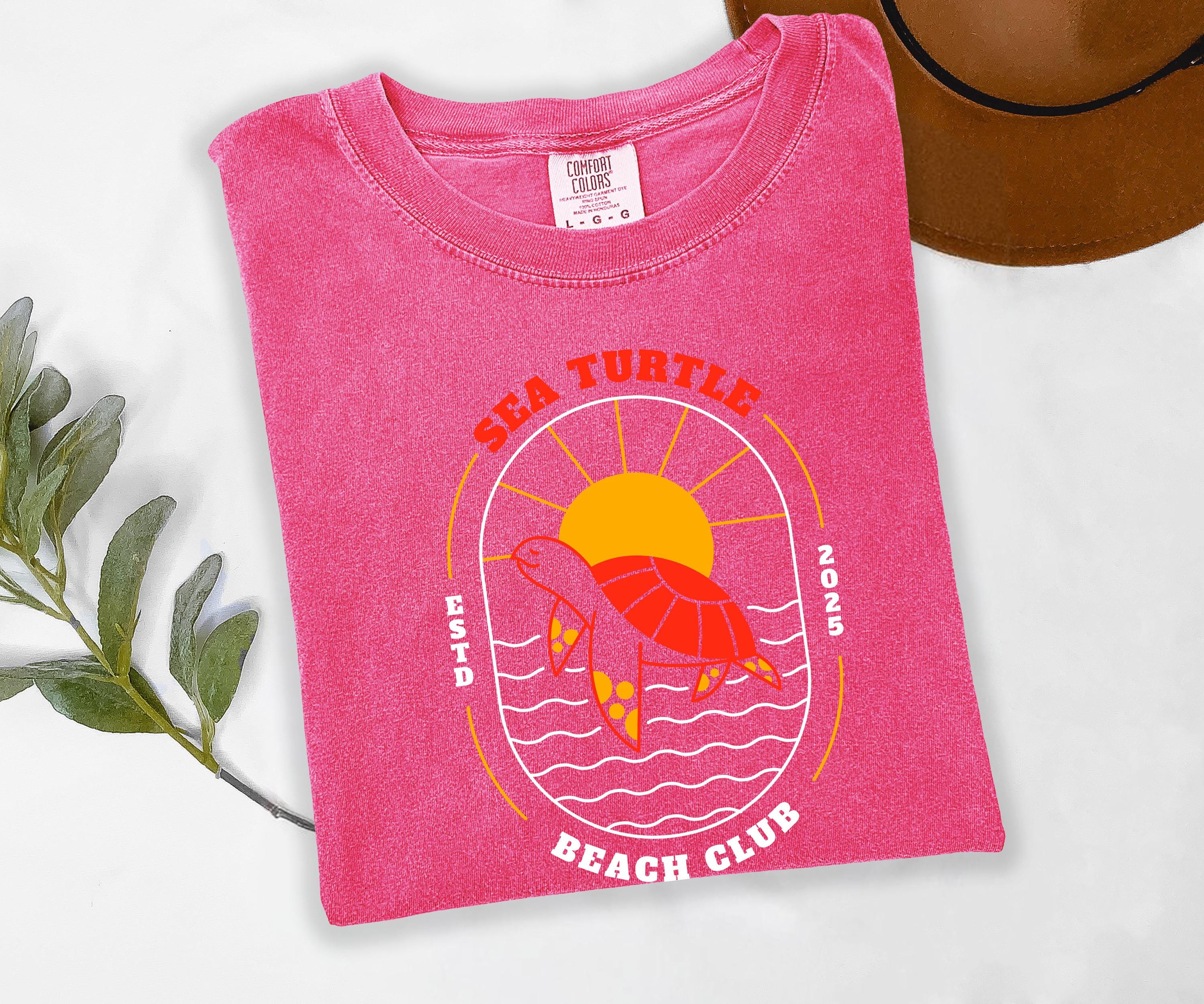 Custom Sea Turtle Beach Club Shirt, Turtle Lover Gift, Custom Year Tee ...