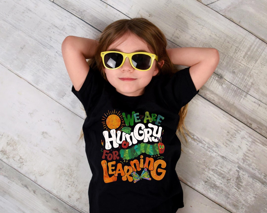 Hungry for Learning Tee, Caterpillar Shirt, 100 Days School Tee, Pupil ...