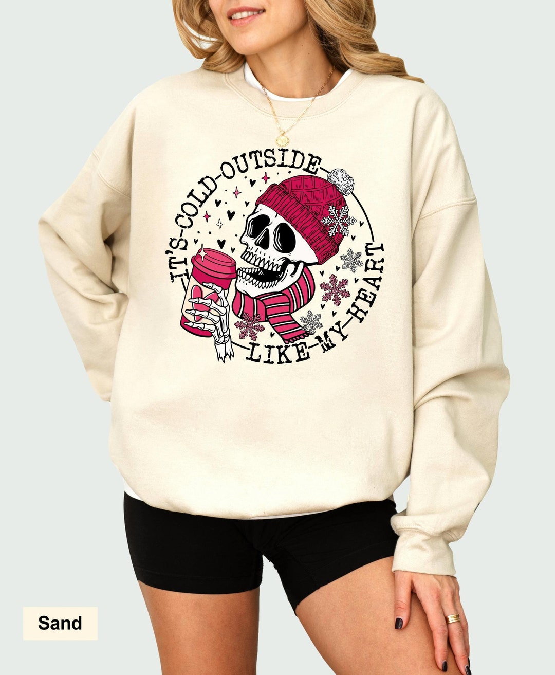 Cold Like Heart Sweatshirt, Skeleton Christmas Hoodie, Skull Santa ...